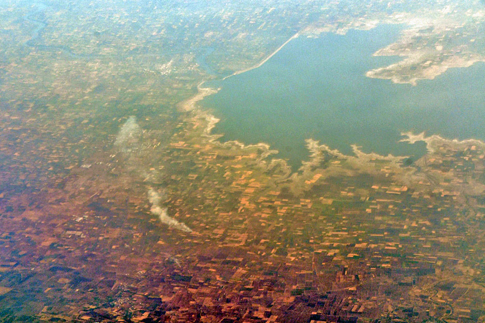 空撮：Nath Sagar Jalashay[Jayakwadi Dam]（インド）